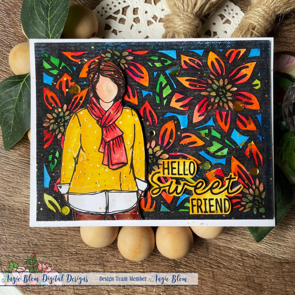Sunflower Stain Glass Background and cutfiles – Angie Blom Digital Designs