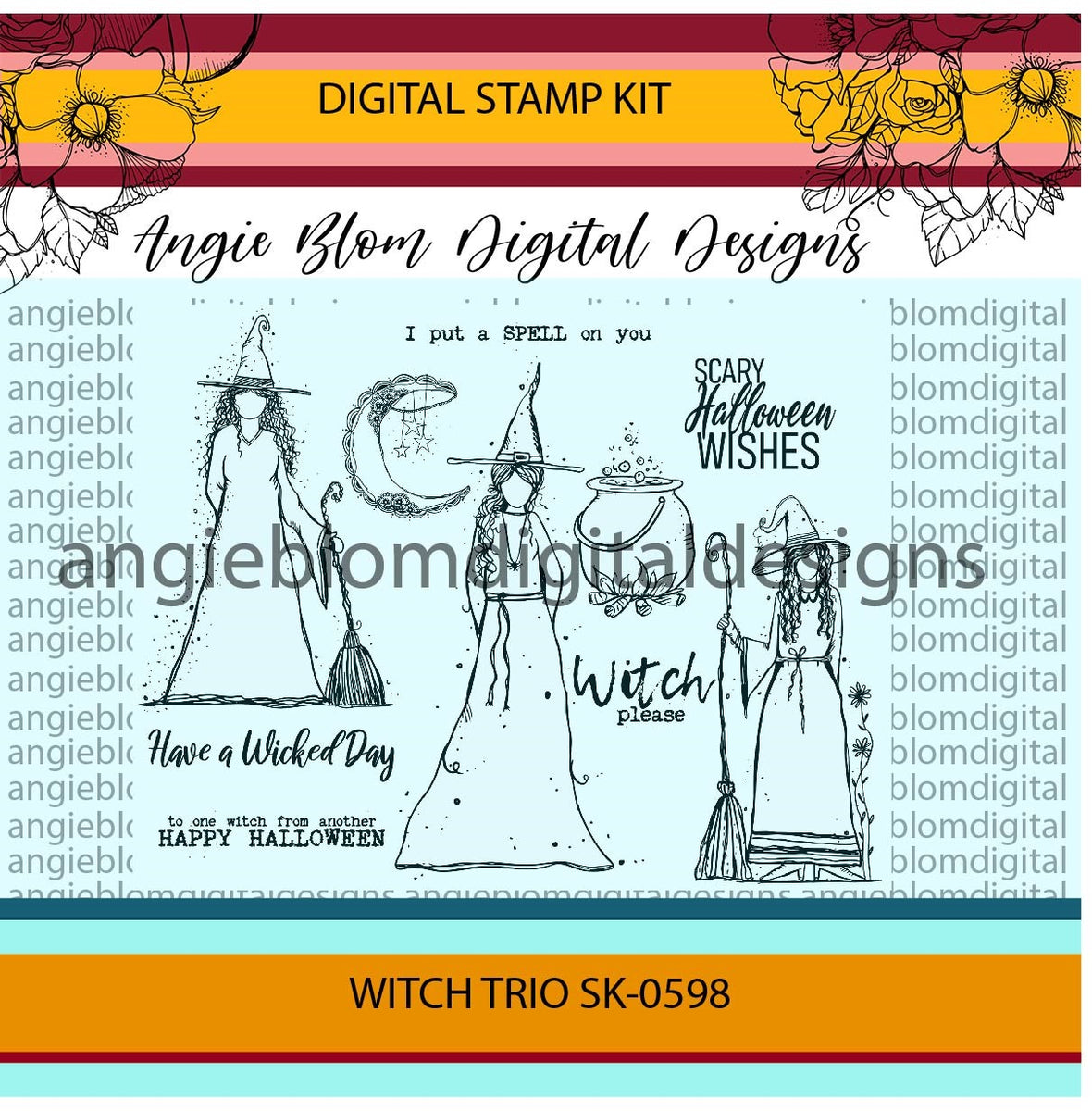 Witch Trio – Angie Blom Digital Designs