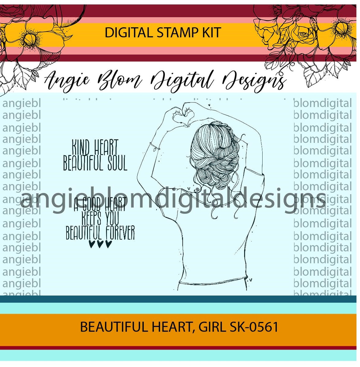 Beautiful Heart, Girl – Angie Blom Digital Designs