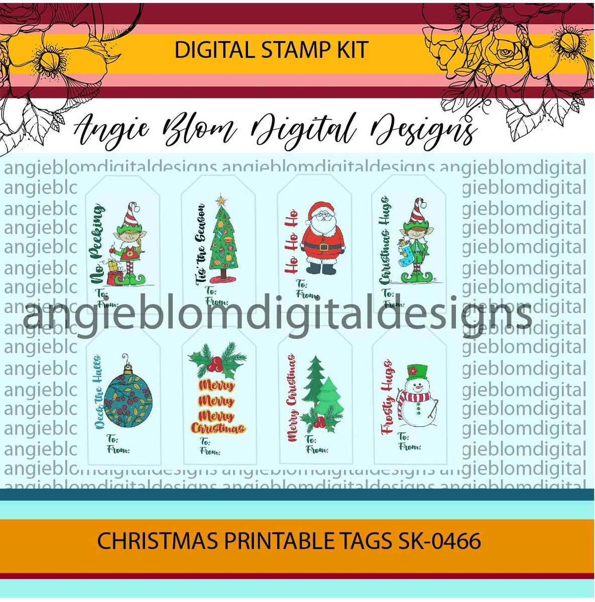 Christmas Printable Tags – Angie Blom Digital Designs