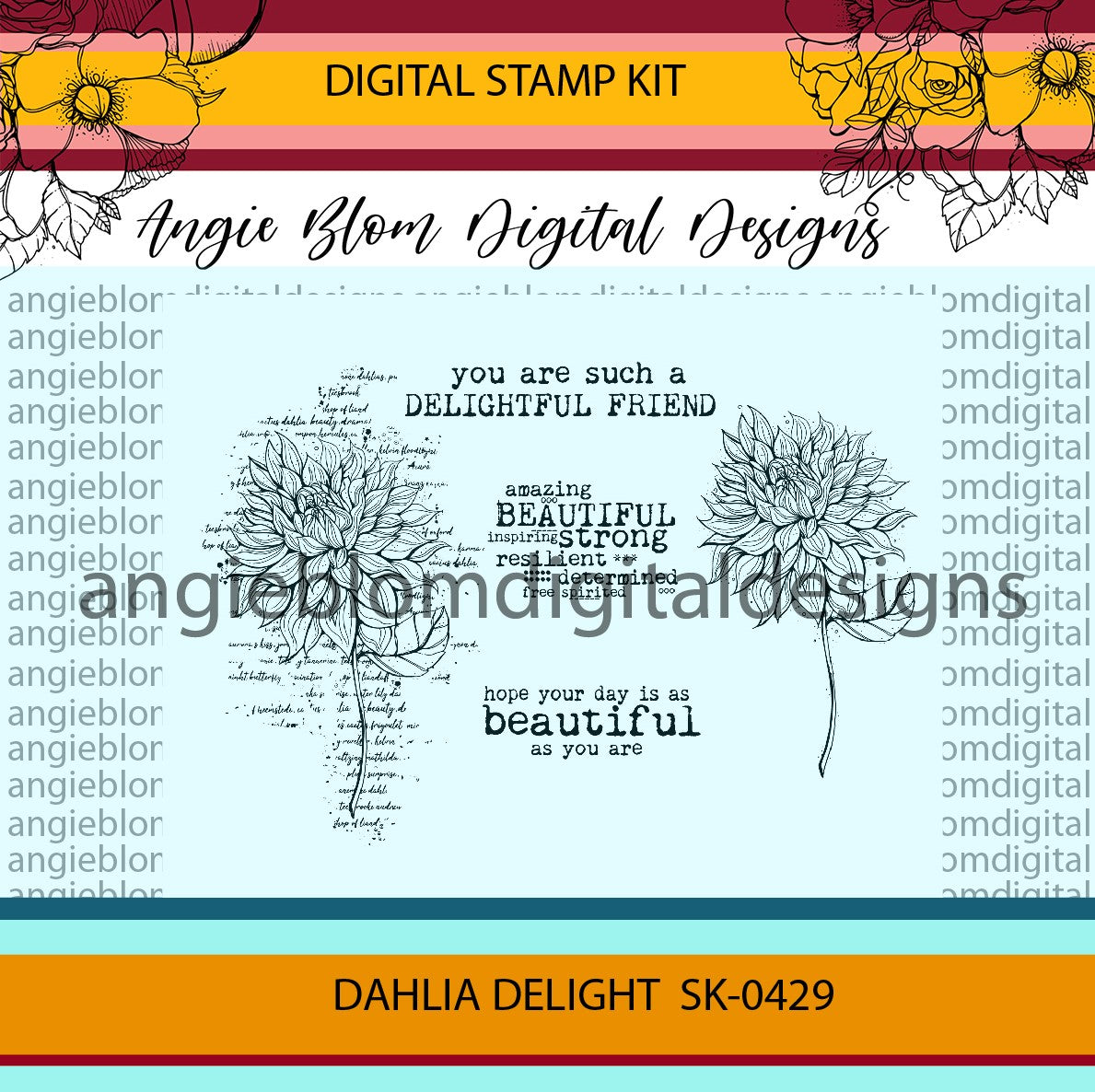 Dahlia Delight – Angie Blom Digital Designs