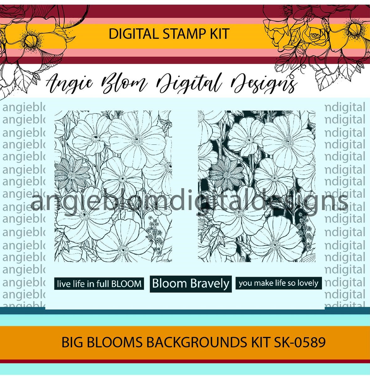Big Blooms Background Kit – Angie Blom Digital Designs